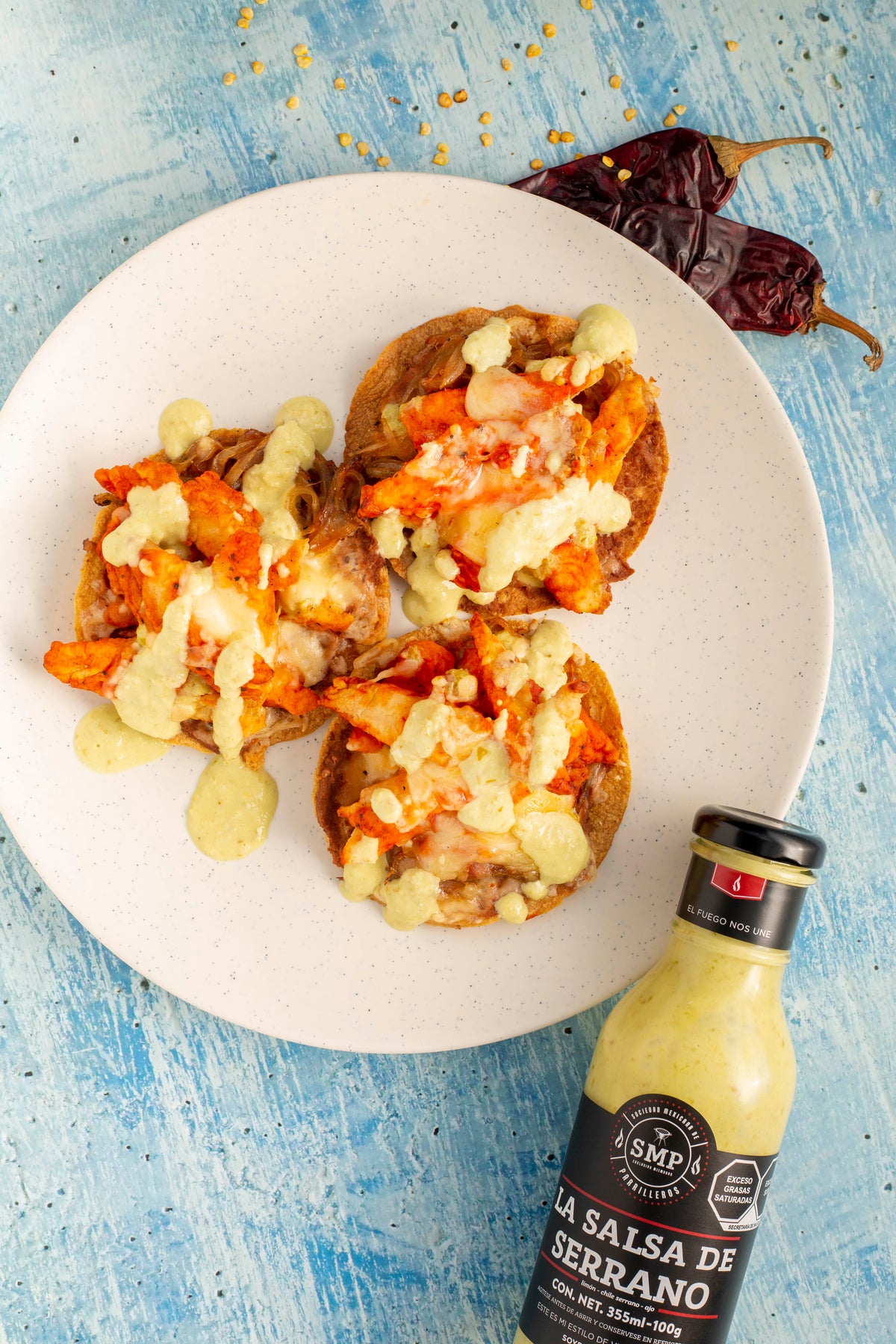 ANNATTO FRIED FISH VOLCANO WITH SALSA DE SERRANO SMP AND CARAMELIZED O ...